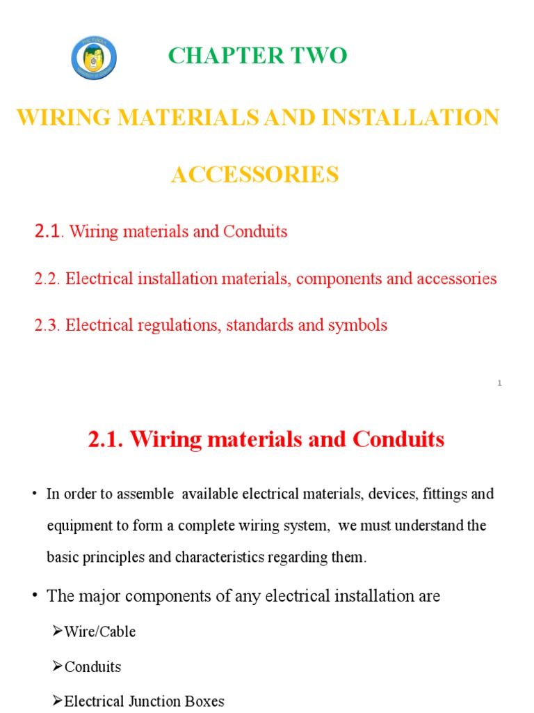 Chapter 2-Electrical Wiring Materials-1 | PDF | Electrical Wiring ...