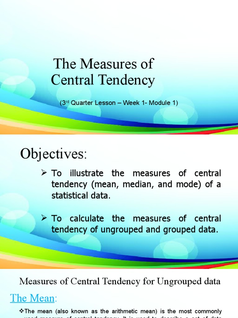 The Measures of Central Tendency | Download Free PDF | Mean | Mode ...