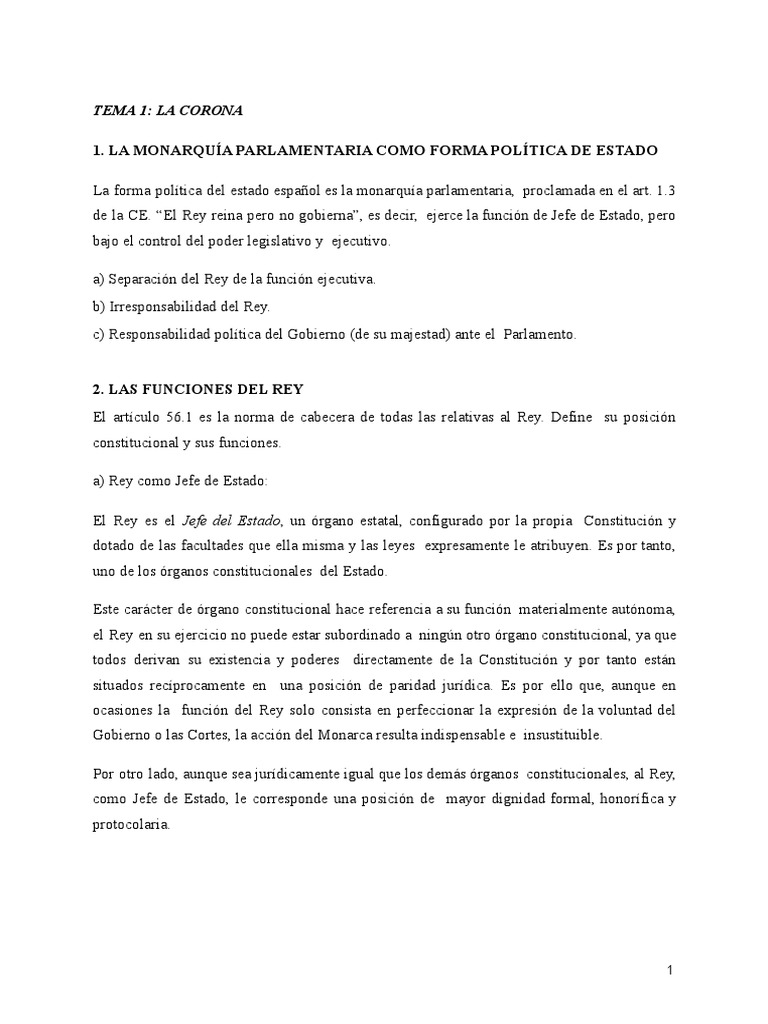 Tema 1 Consti | PDF | Gobierno | España