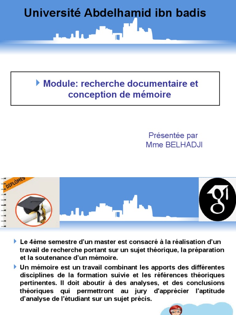 Cours 1 Recherche Documentaire Et Conception de Mémoire | PDF | Document | Numéro de série ...