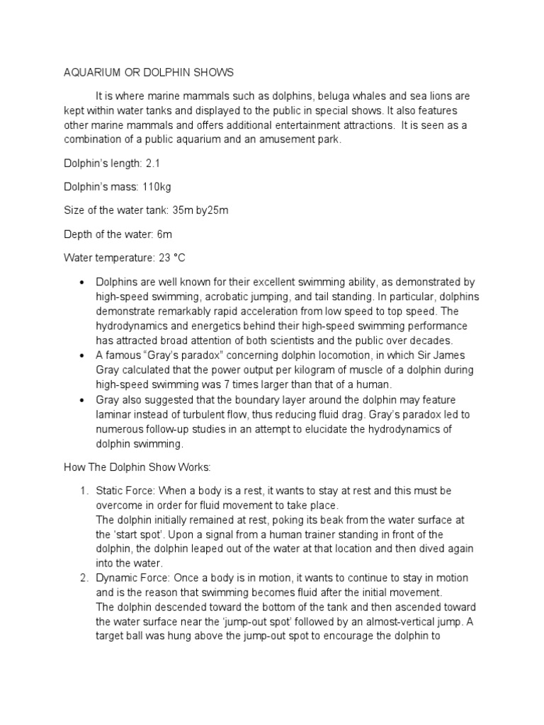 Physics | PDF | Dolphin | Fluid Dynamics