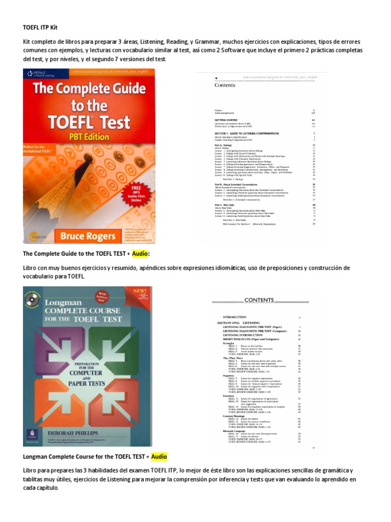 Descripción TOEFL ITP | PDF