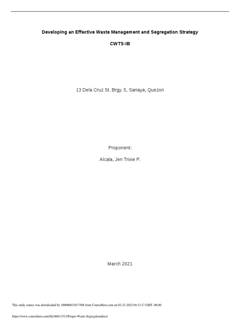 Effective Waste Segregation Strategy | PDF | Waste | Recycling