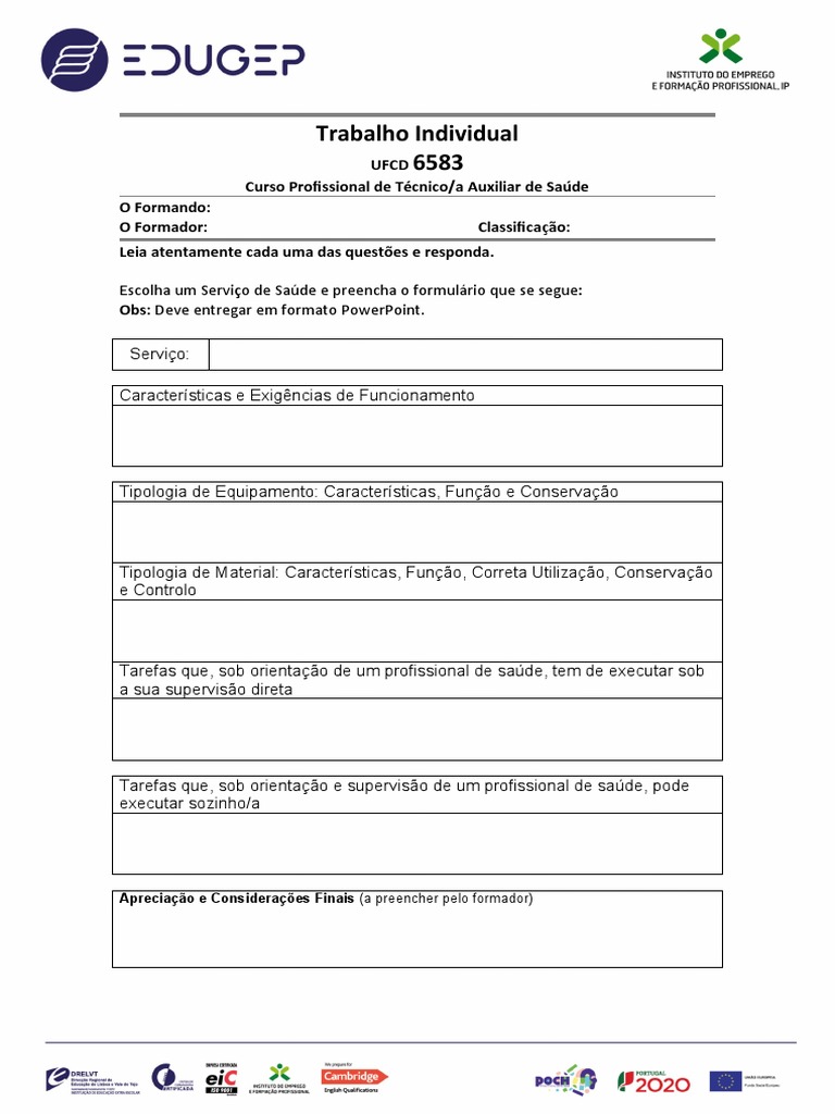 UFCD 6583 Trabalho | PDF