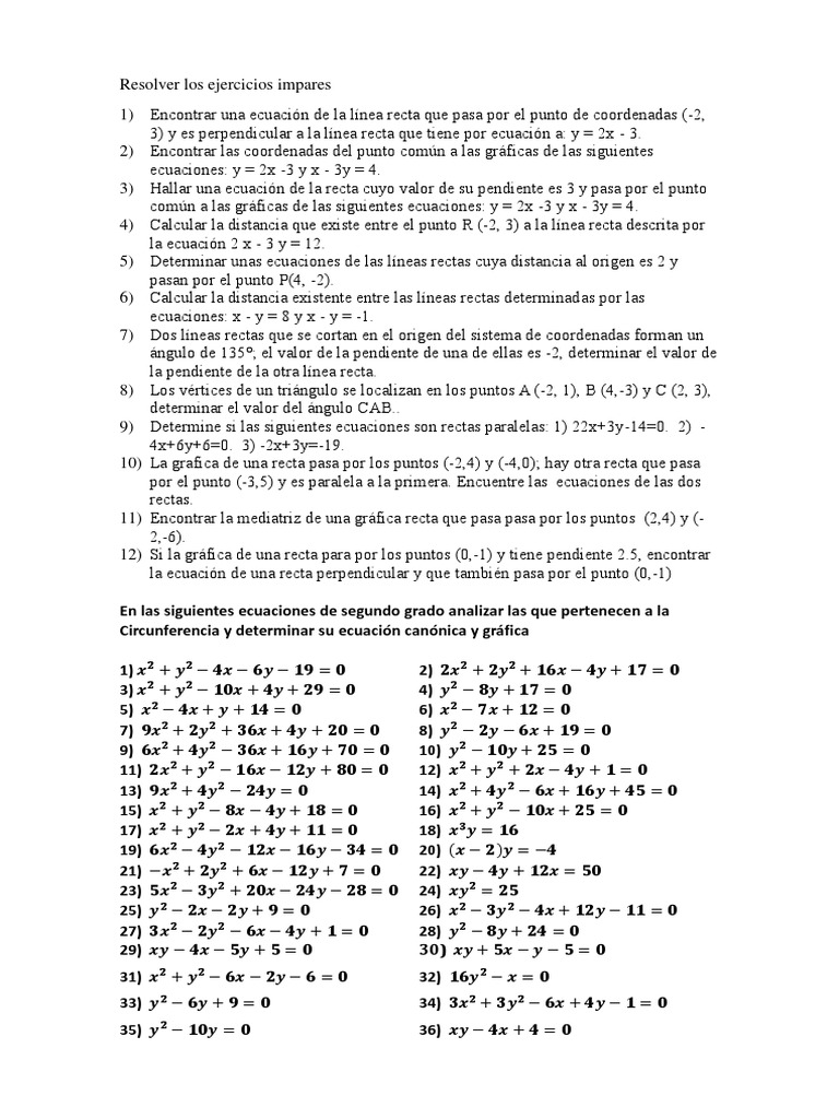 TAREA 5A y 5B | PDF | Línea (geometría) | Pendiente