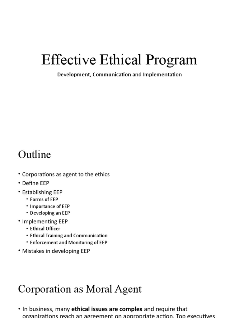 CH 7 Effective Ethical Program | Download Free PDF | Regulatory ...