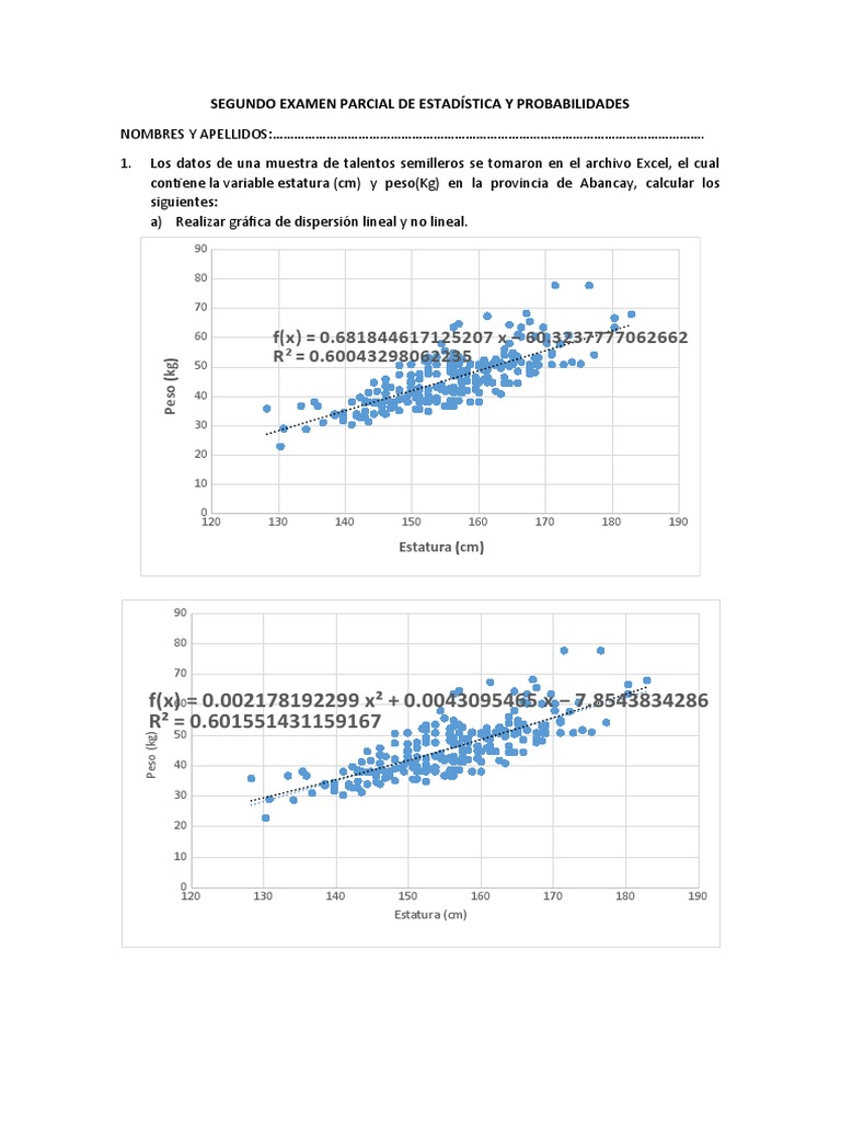 Segundo Examen Parcial de Estadística y Probabilidades | PDF | Probabilidad | Estadísticas
