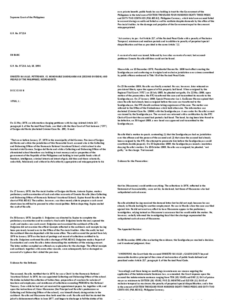 Navallo v. Sandiganbayan | PDF | Arraignment | Bail