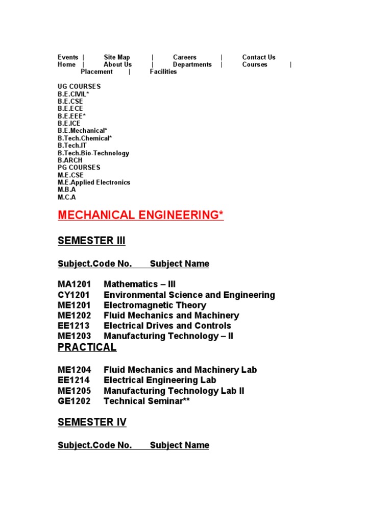 Mechanical Engg Syllabus | PDF | Machine (Mechanical) | Engineering