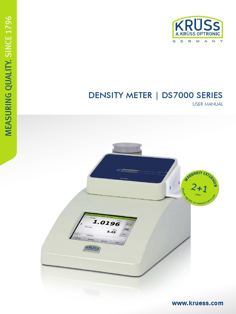 User Manual of Density Meter DS7000 - EN | PDF | Pump | Menu (Computing)