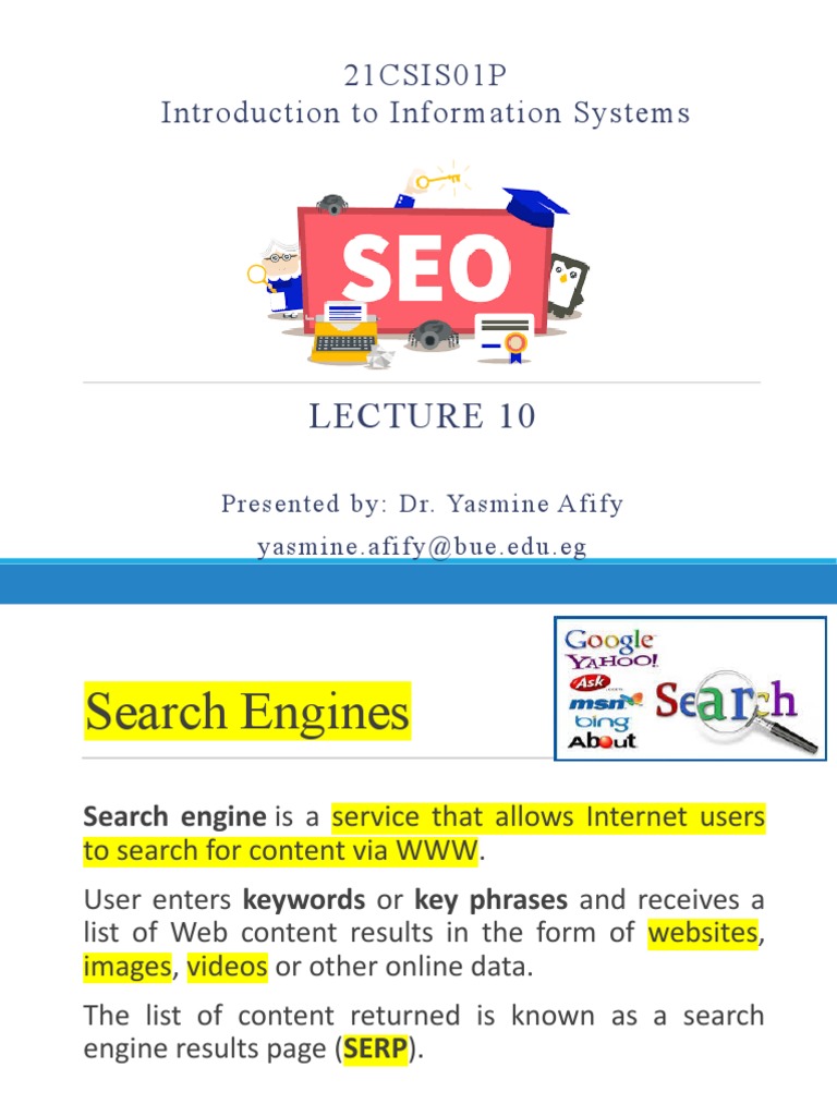Lecture 10 - Search Engine Optimization | PDF | Search Engine Optimization | Internet