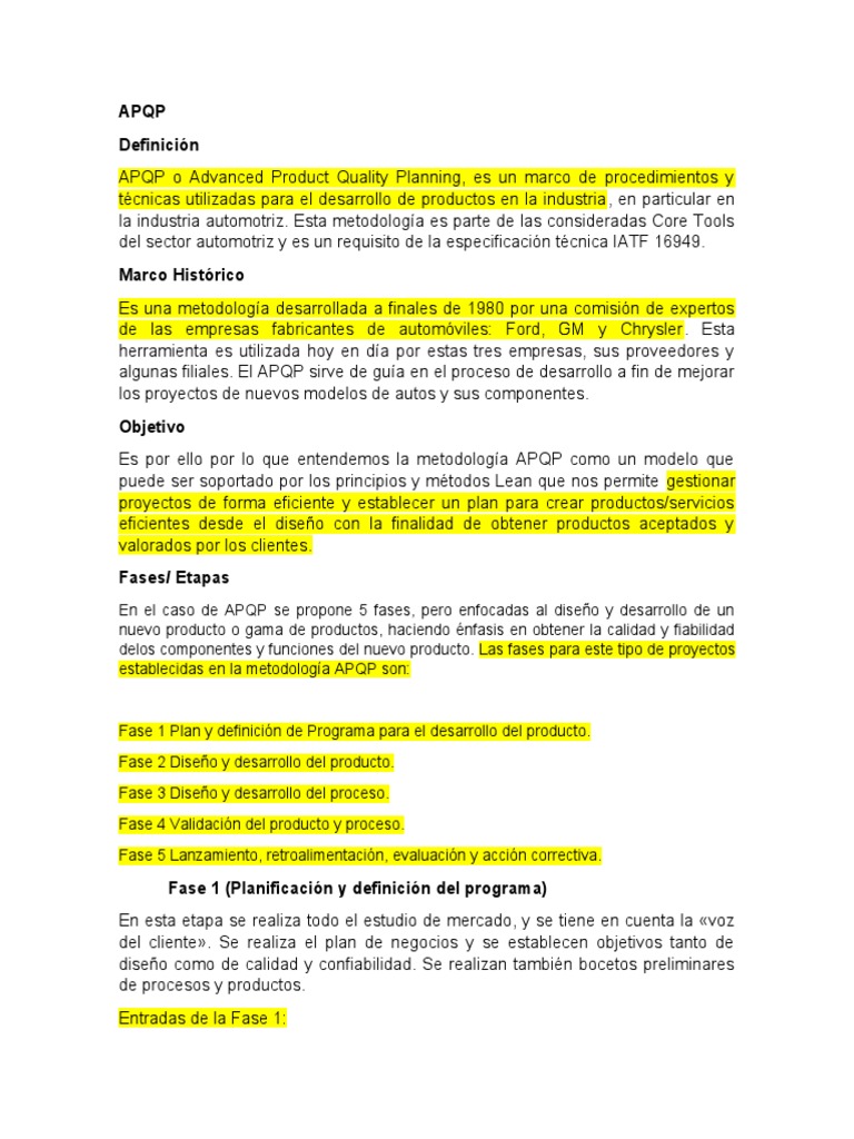 Una guía completa sobre la metodología APQP para el desarrollo de ...