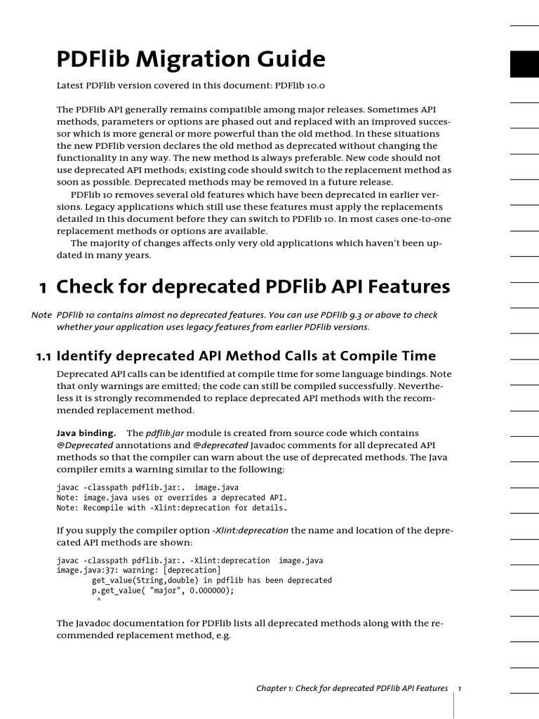 PDFlib 10 Migration Guide | PDF | Java (Programming Language) | Php