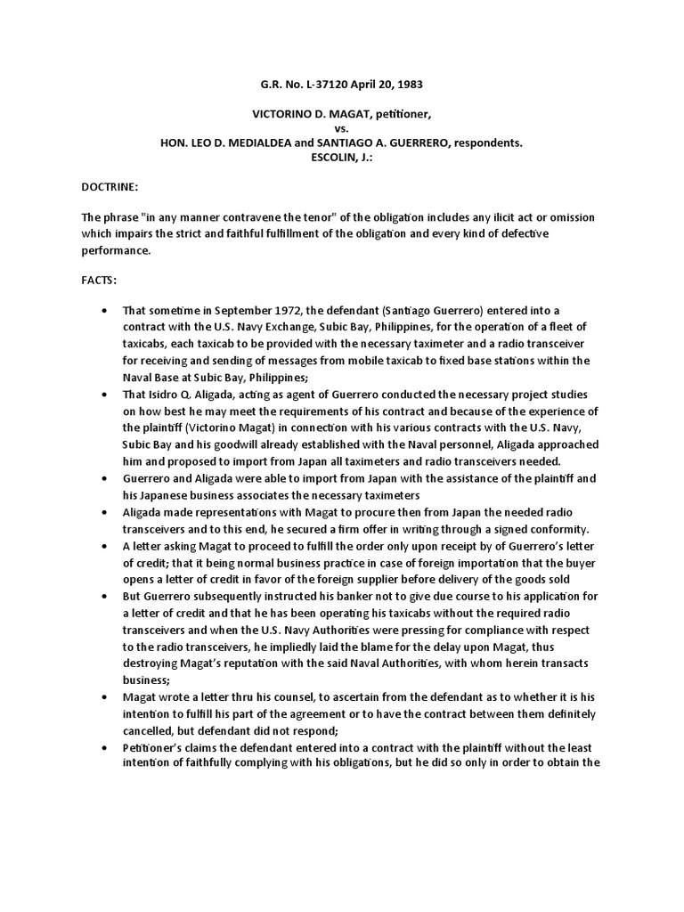 Magat V Medialdea | PDF | Damages | Common Law