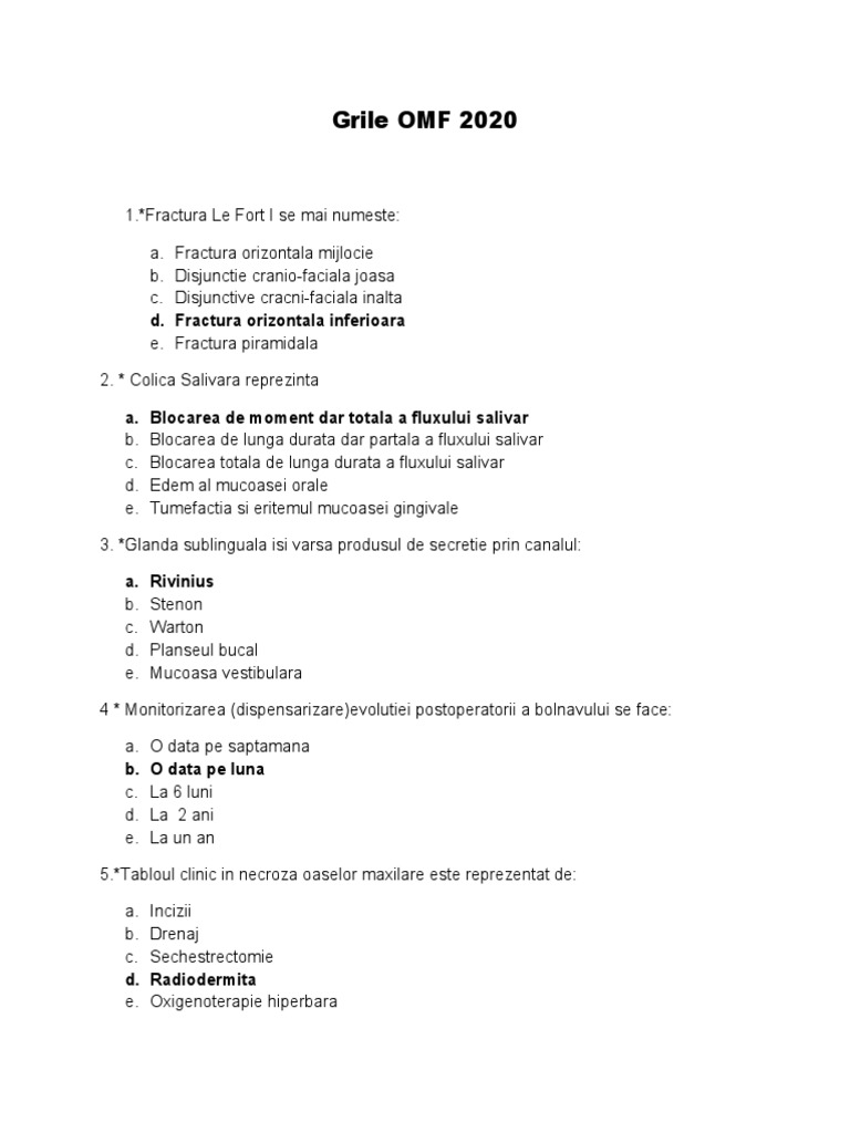 Grile OMF 2020 | PDF