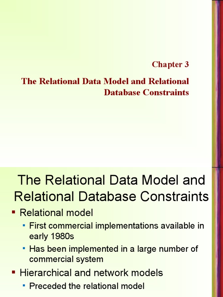 The Relational Data Model and Relational Database Constraints | PDF | Relational Model ...