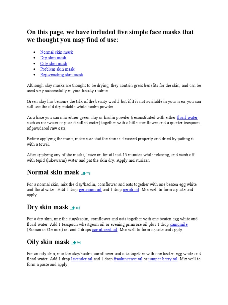 Face Masks | PDF | Self-Improvement