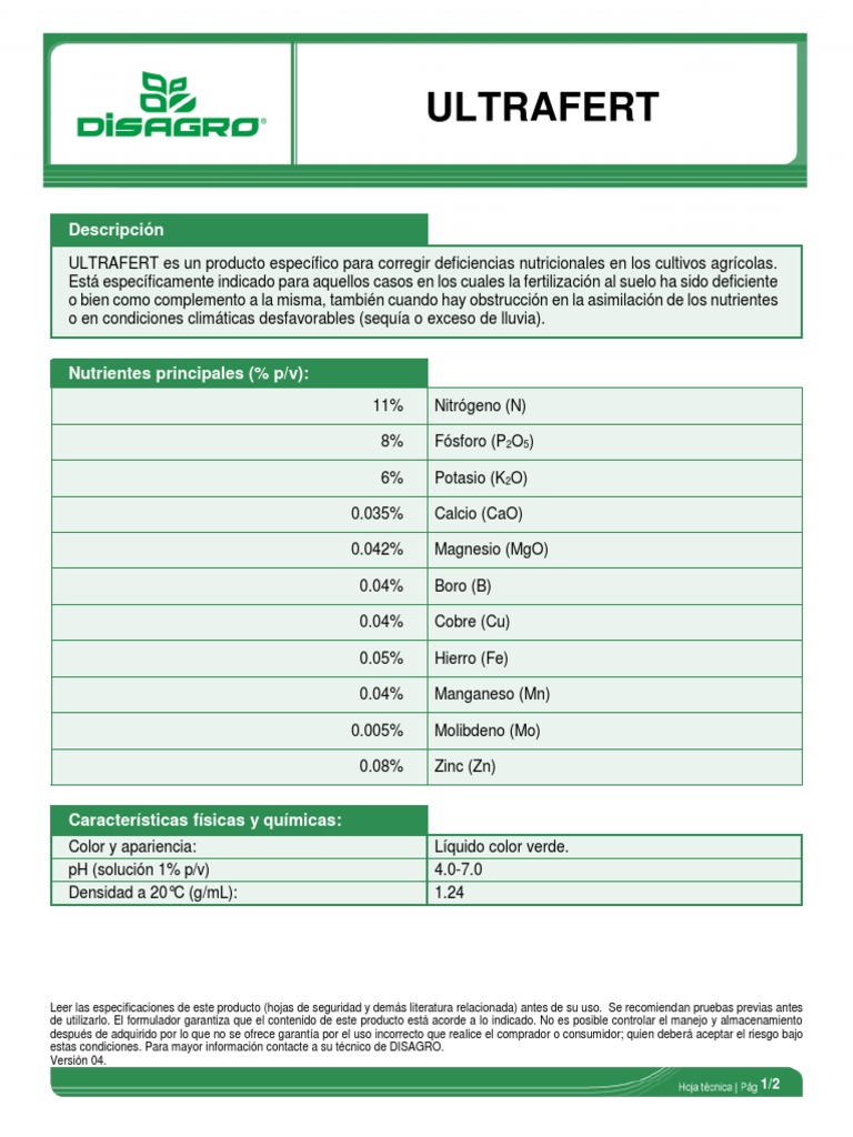 Ultrafert | PDF | Fertilizante | Química