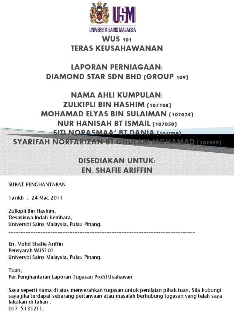 Keusahawanan WUS101 USM | PDF