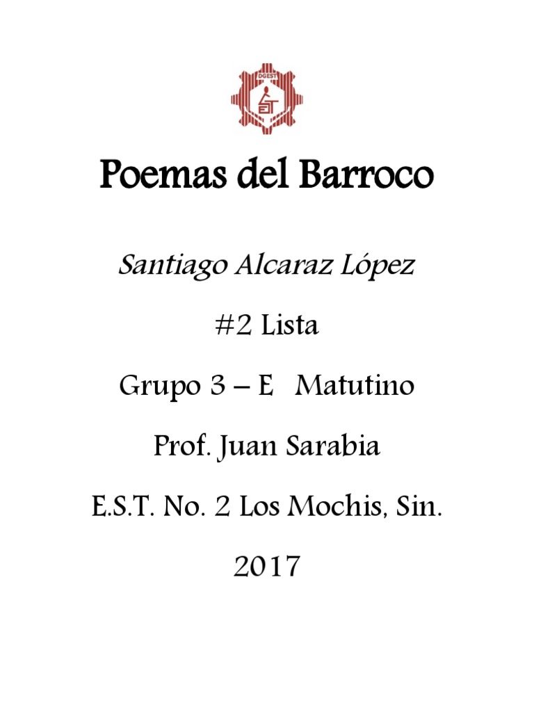 Poemas Del Barroco (Libro) Santiago Alcaraz López | PDF | Amor
