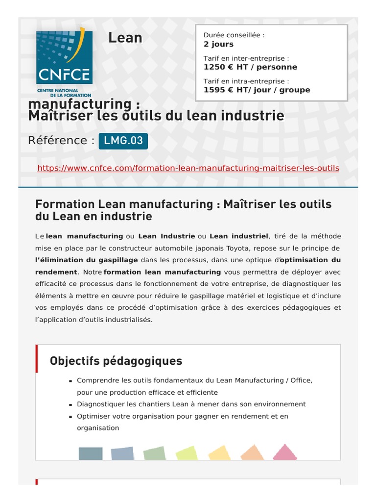 Lean Manufacturing Maitriser Les Outils | PDF | Lean (production) | Business