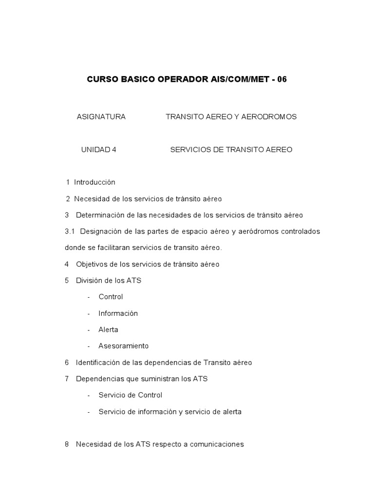 Módulo ATS | PDF | Control de tráfico aéreo | Aeropuerto