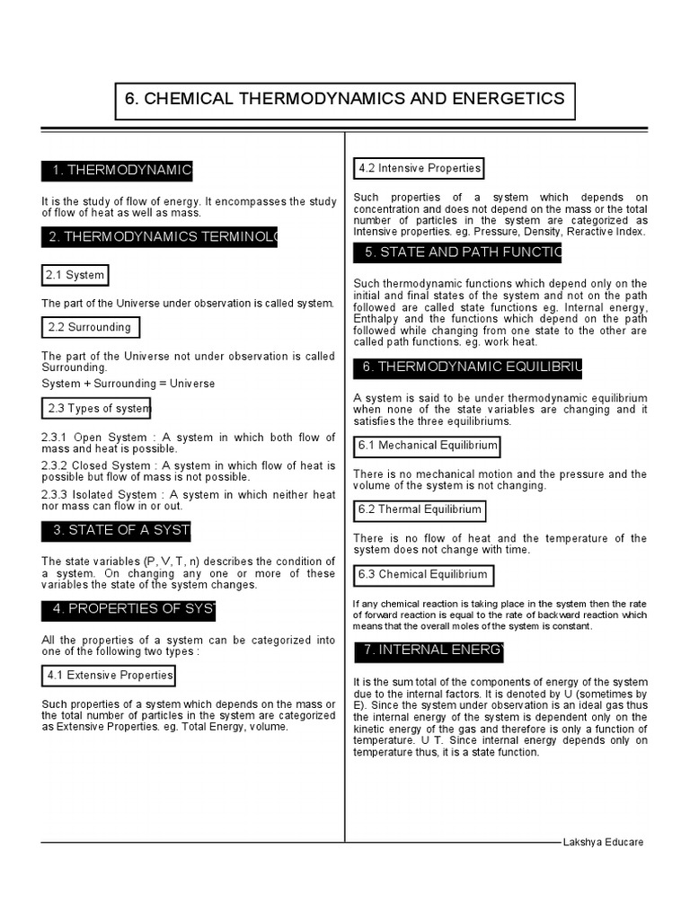Chemical Thermodynamics and Energetics - Questions | PDF | Heat | Entropy