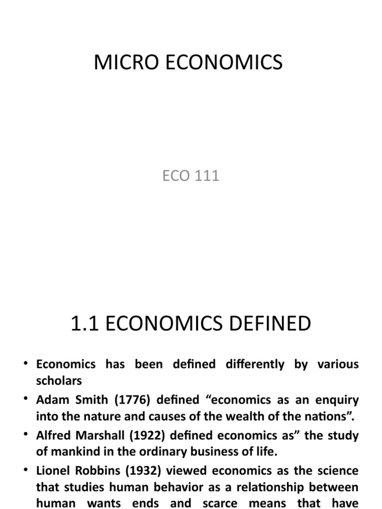Eco 111 First Four Modules | PDF | Scientific Method | Economics