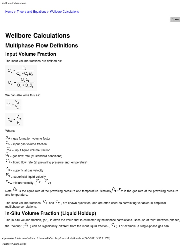 Wellbore Calculations | PDF | Pressure | Gases