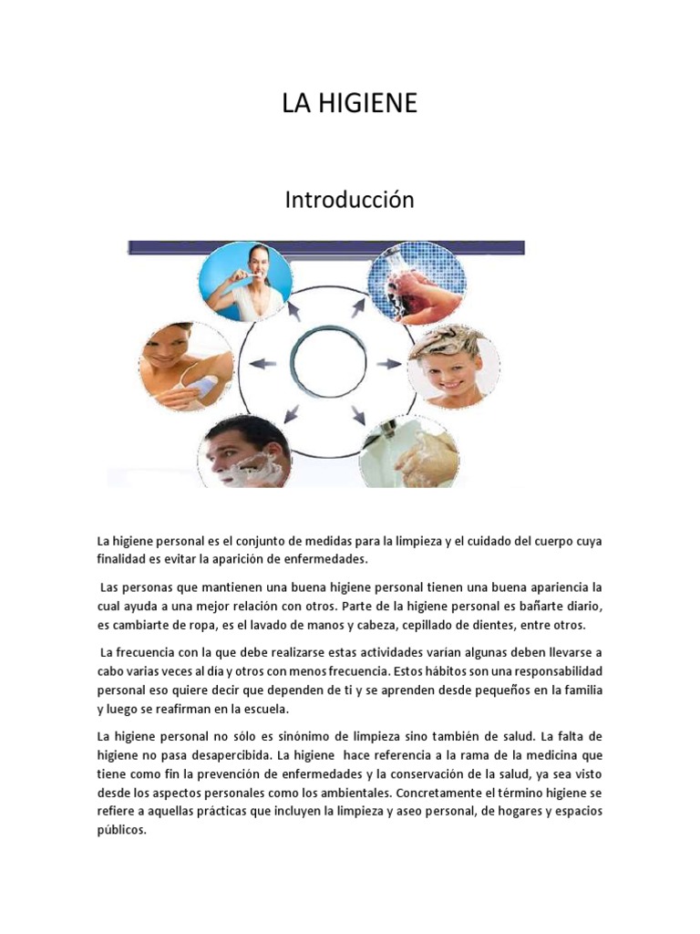 La Higiene | PDF | Higiene | Especialidades Medicas
