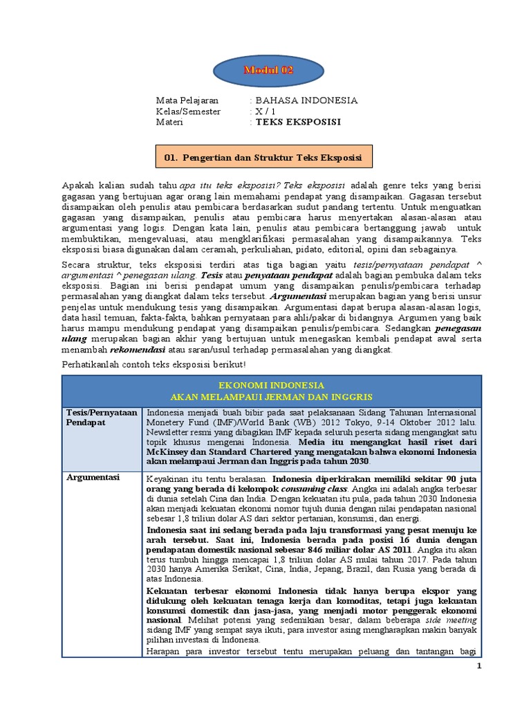 Modul 02 Teks Eksposisi | PDF