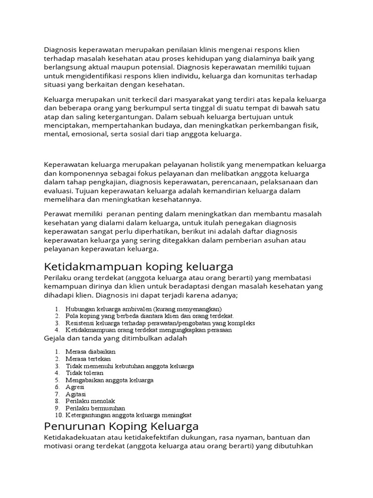 Ketidakmampuan Koping Keluarga | PDF