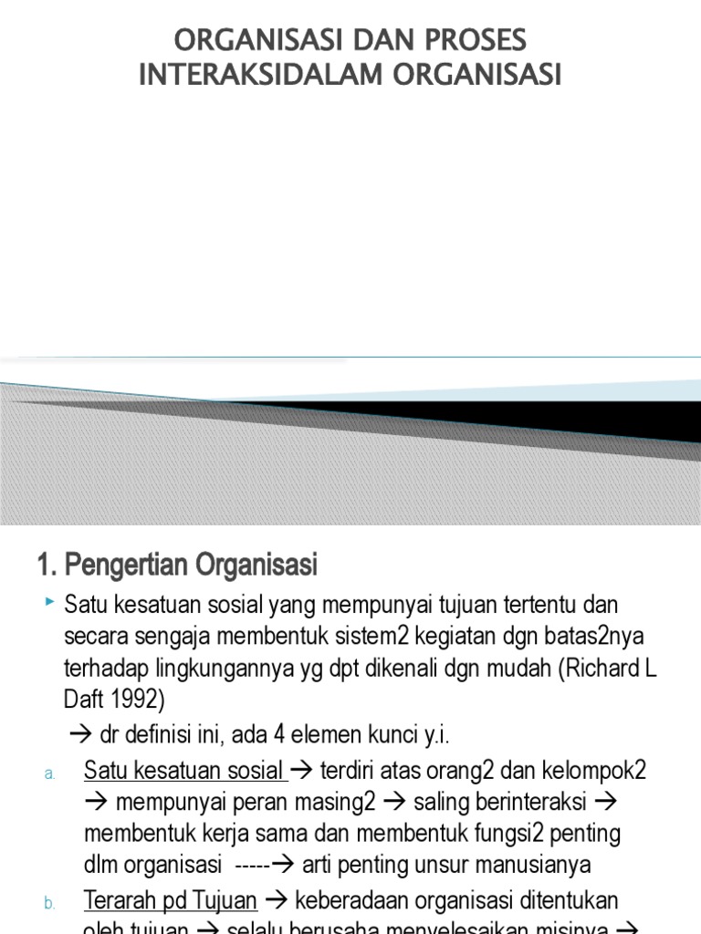Organisasi Dan Proses Interaksi Dalam Organisasi | PDF | Karier ...