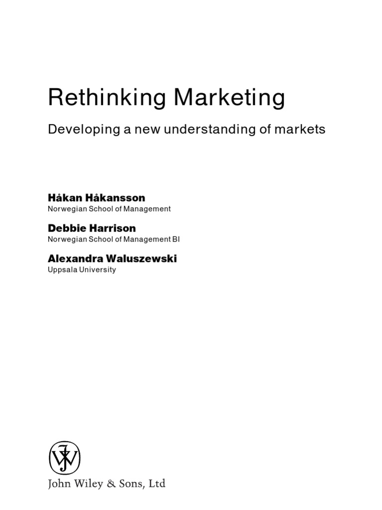 Rethinking Marketing | PDF | Value (Economics) | Marketing