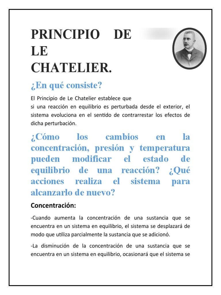 Principio de Le Chatelier | PDF
