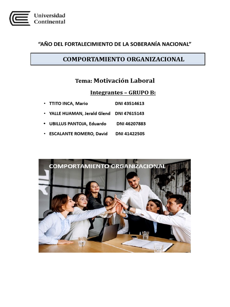 PA3 Grupo 6-Comportamiento Organizacional | PDF | Motivacional | Motivación