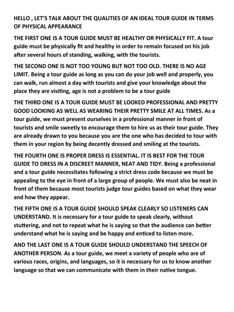Tour Guiding Script | PDF | Linguistics | Human Communication