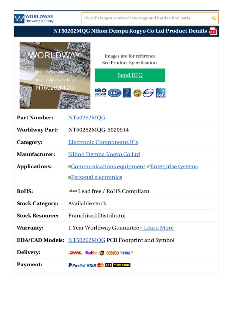 NT50262MQG Nihon Dempa Kogyo Co LTD Product Details | PDF | Business ...