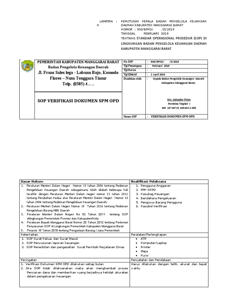 SOP Verifikasi SPJ Ok | PDF