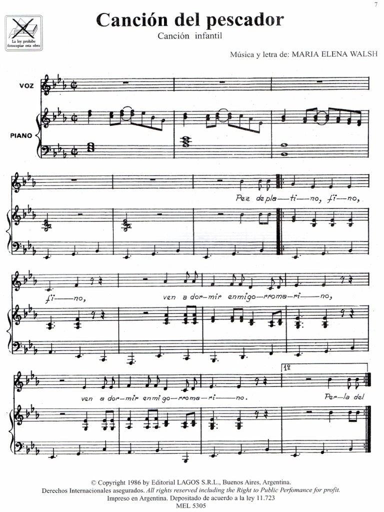 Canción Del Pescador - María Elena Walsh | PDF