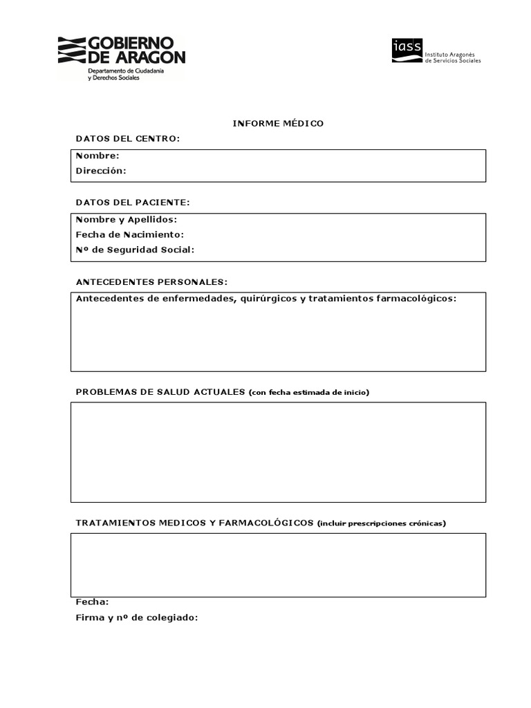 Modelo Informe Medico | PDF