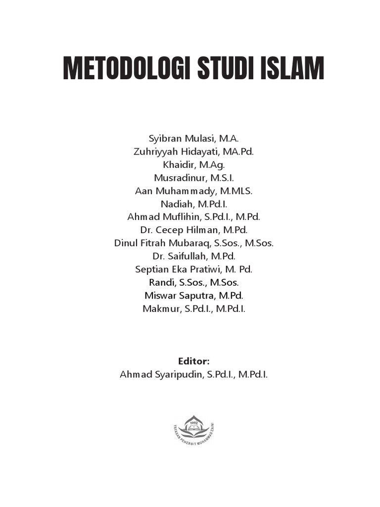 Metodologi Studi Islam | PDF | Karier & Perkembangan