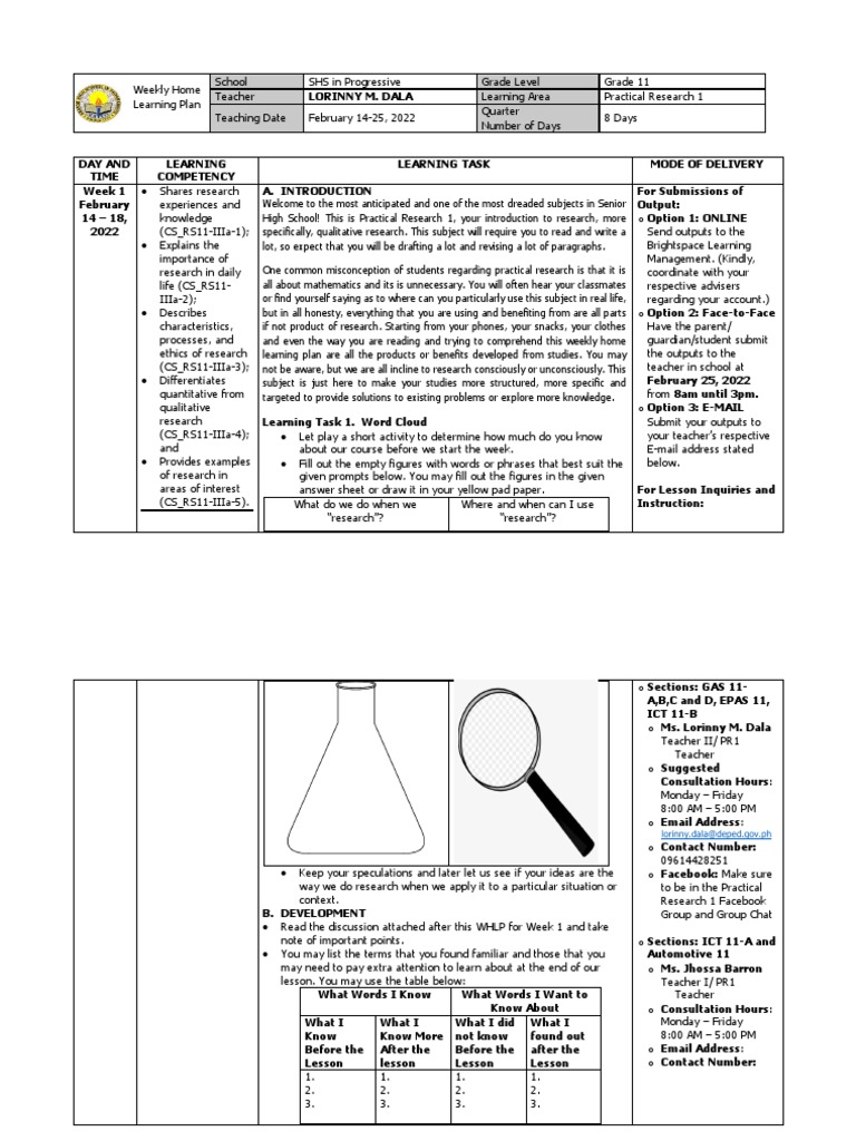 Grade 11 Practical Research Plan | PDF | Qualitative Research | Experiment