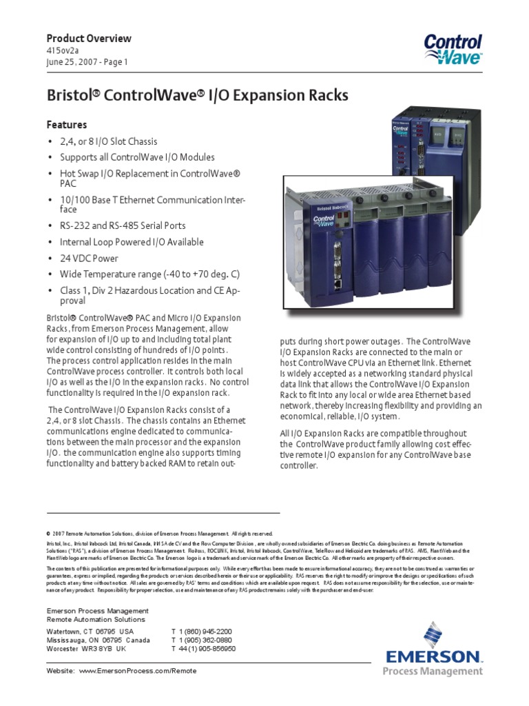 Brochure Controlwave Ethernet Io Expansion Racks Flier Ras en 133658 ...