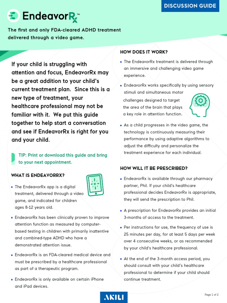 Endeavorrx | Download Free PDF | Attention Deficit Hyperactivity ...