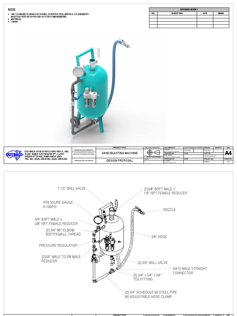 Sand Blasting Machine | PDF | Gas Technologies | Mechanical Engineering
