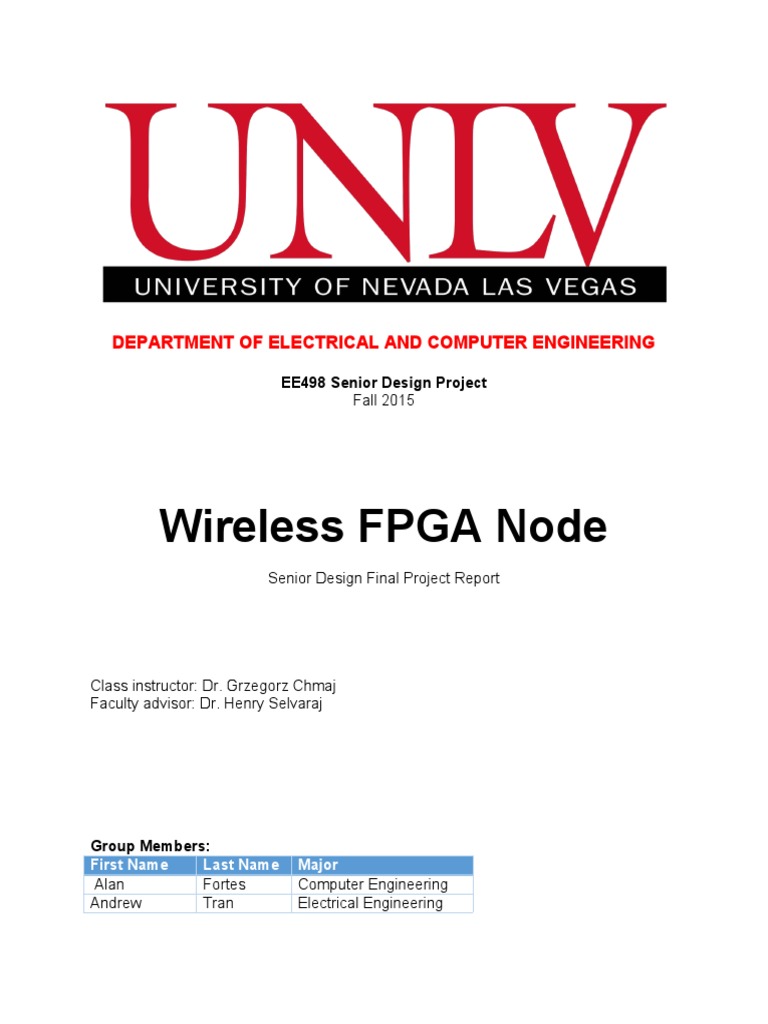 Final Report EE 498 Fall 2015 | PDF | Field Programmable Gate Array | Computer Science