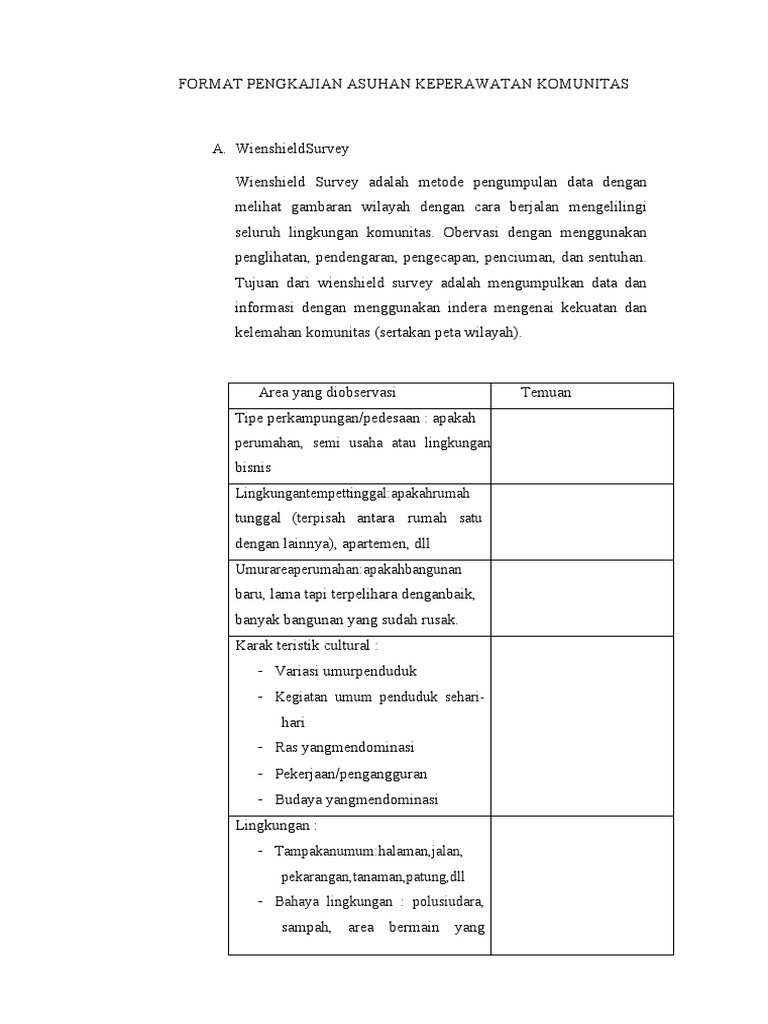 Format-Pengkajian Windshield Survey-1 | PDF | Kesehatan Holistik