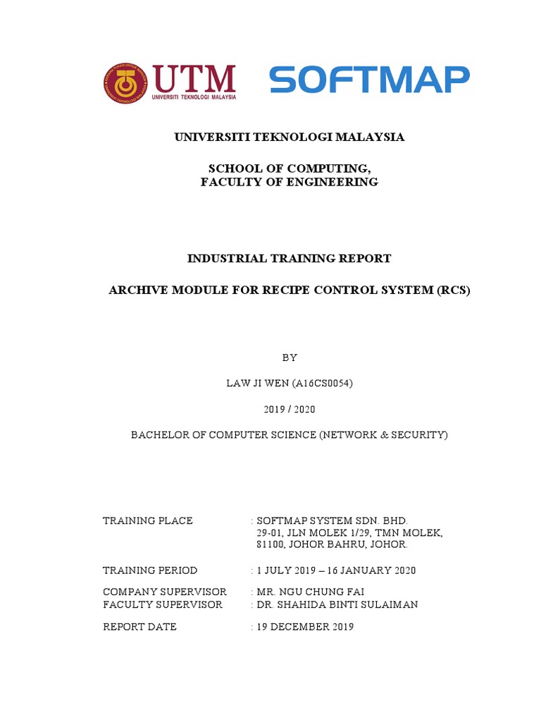 SCSR4114 Internship Report Law Ji Wen | PDF | Microsoft Sql Server ...