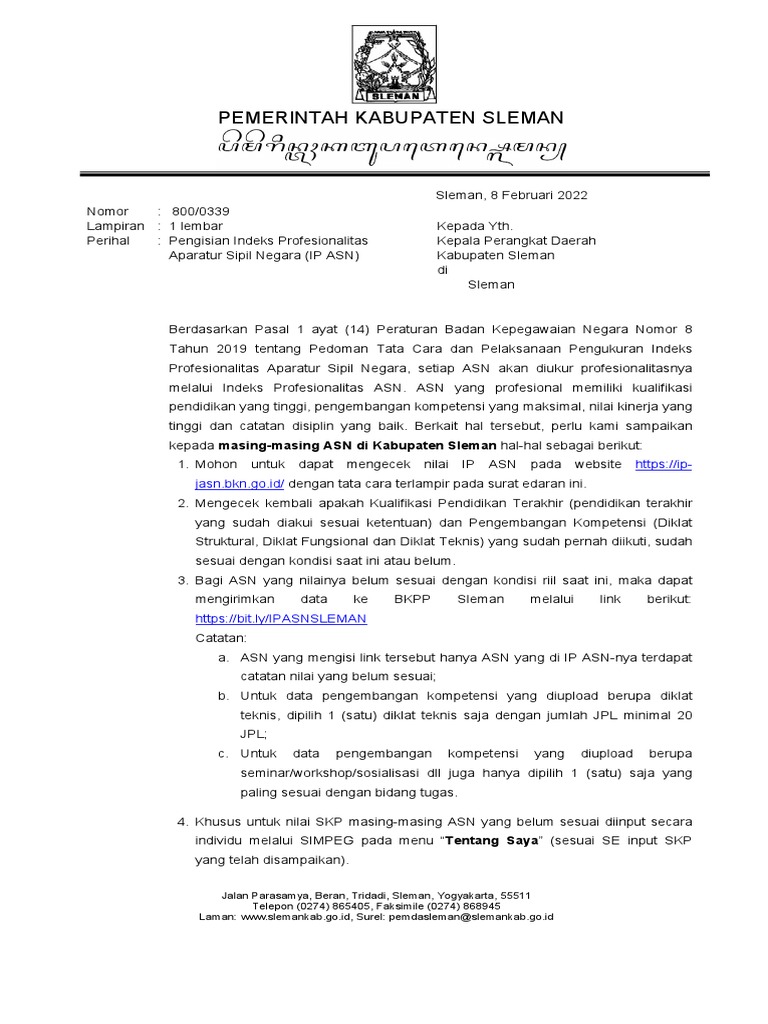 SE Pengisian IP ASN | PDF